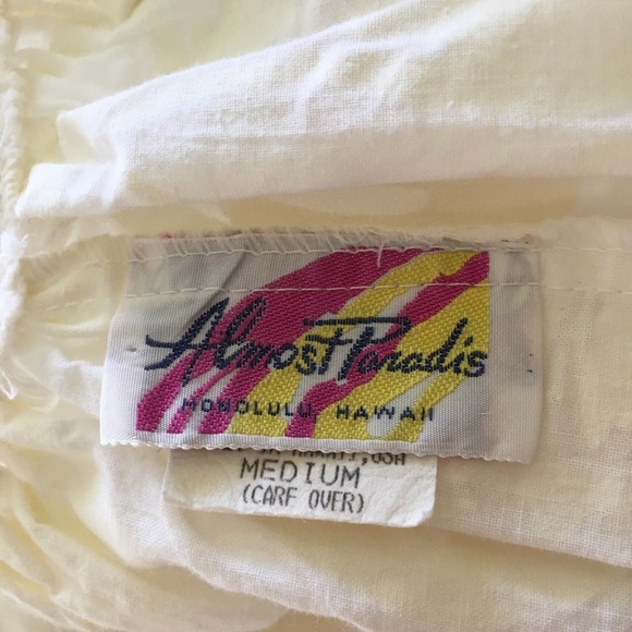 Vintage | Dresses | Rare White On White Vintage Hawaiian Muumuu | Poshmark